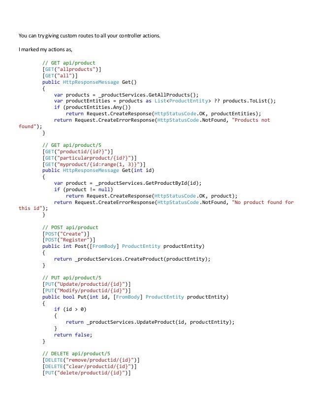 Custom Url Re Writingrouting Using Attribute Routes In Mvc 4 Web Apis 
