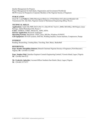 Engr Nuhu Solomon Updated CV v1 | PDF