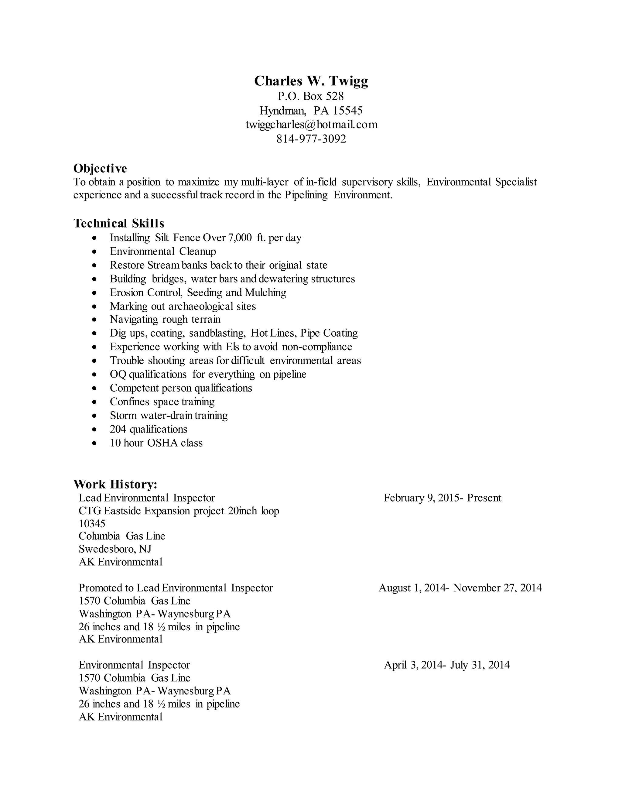 Charles W resume | DOCX