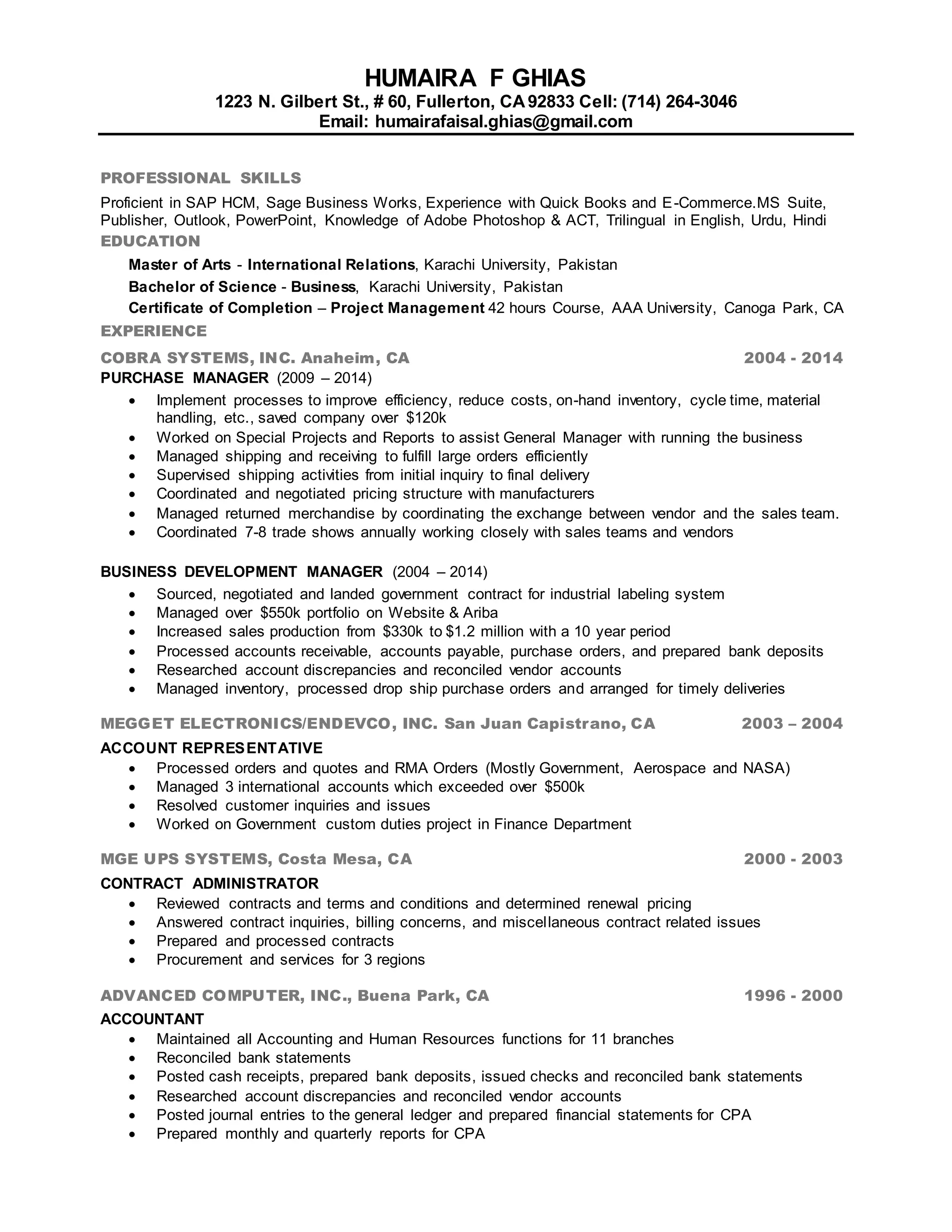 HumairasResumeBusinessDevelopment | DOCX