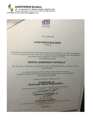 ACROTERION BUILDERS COMPANY PROFILE | PDF