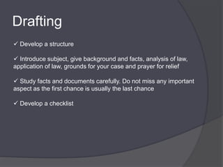 Art of Advocacy and Drafting | PDF