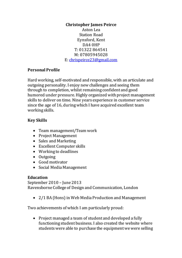 Christopher CV 2016 2nd Edition docx | PDF