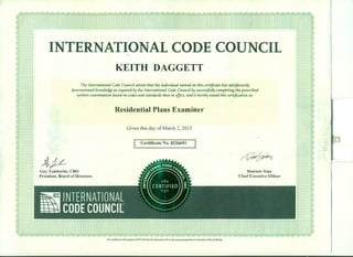 ICC Certificate-Keith Daggett | PDF