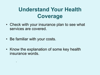 From Coverage to Care insurance literacy | PPTX