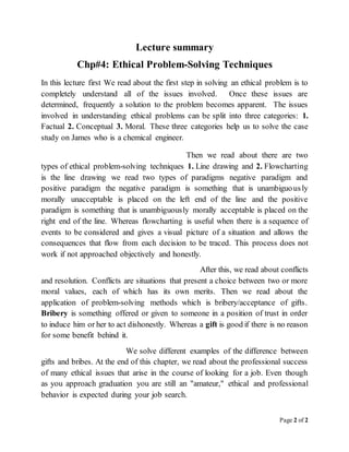 Ethical Problem-Solving Techniques | DOCX