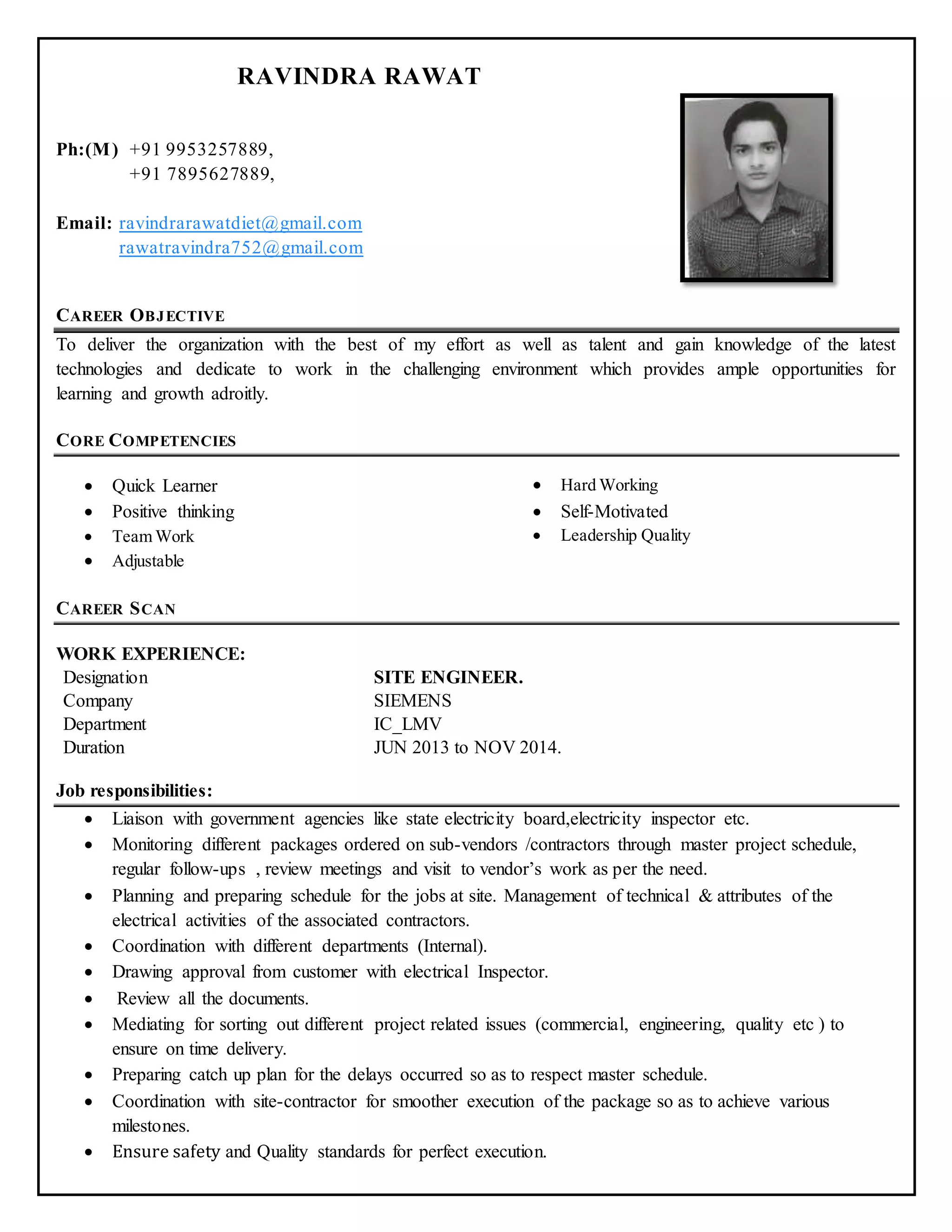 ravindra resume | DOCX