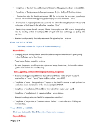 Eng. Ahmed Abdel Hafez Abdel Moniem El-Giar CV | DOC | Rail Travel ...