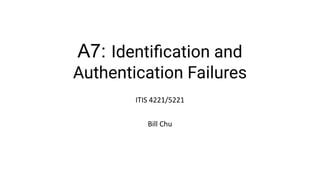 A7 Broken Authentication and Identification faliures | PDF