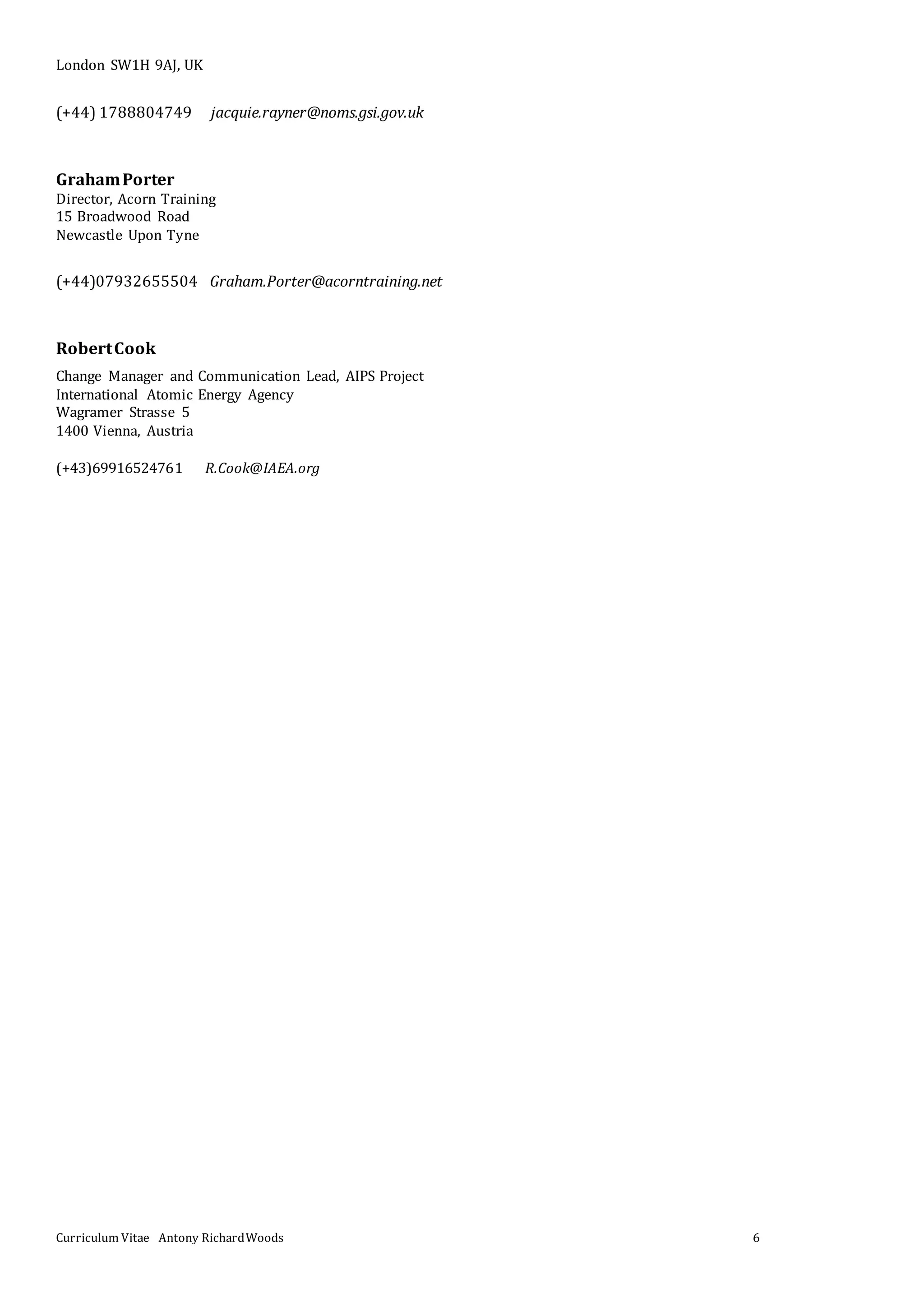 Tony Woods CV April 2016 | DOCX