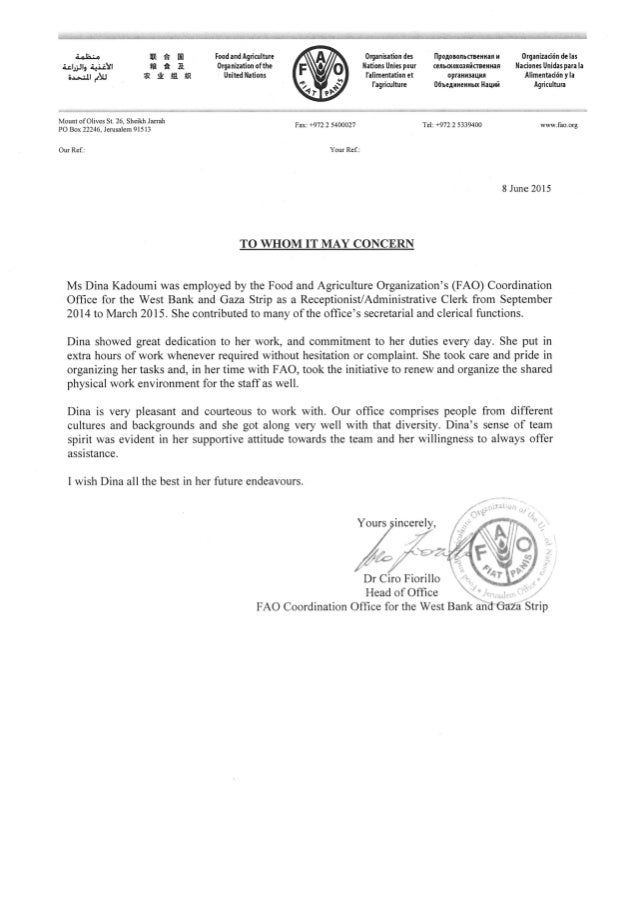 FAO _Letter of Recommendation_Dina Kadoumi