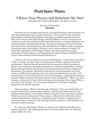 Fluid Space Theory | PDF