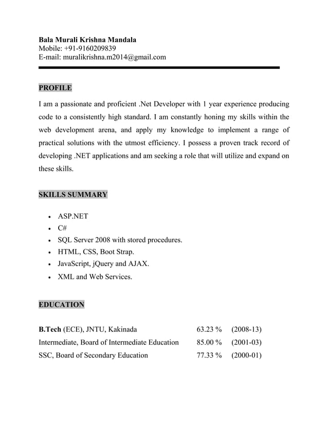 Murali Resume | PDF