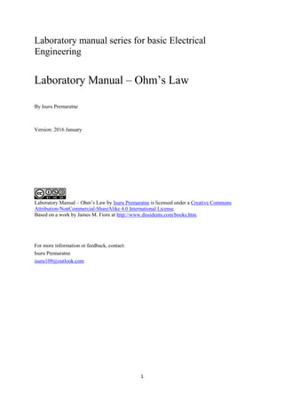 Laboratory Manual - Ohm's Law | PDF