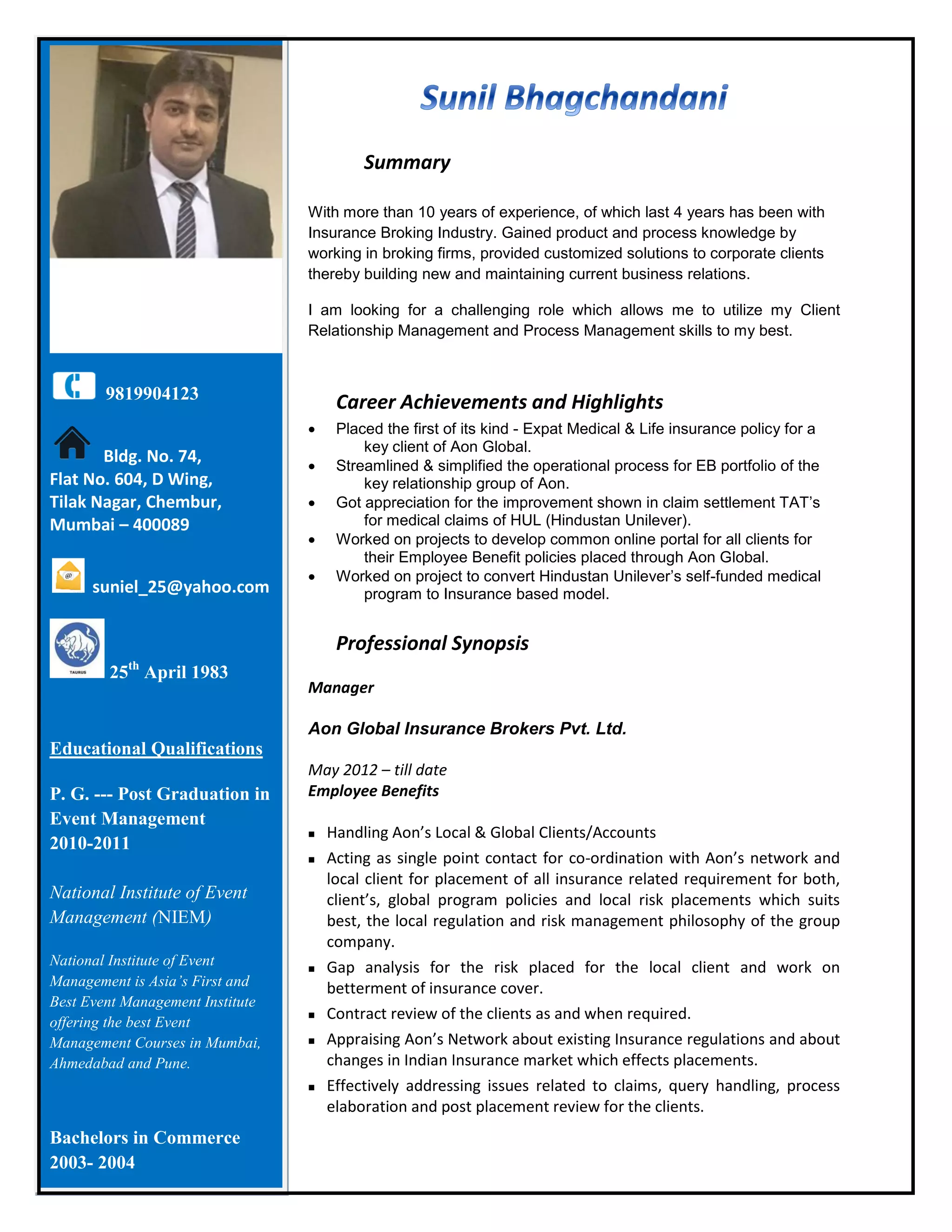 Sunil-Resume 1 | PDF