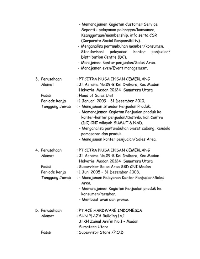 CURRICULUM VITAE 2016 | DOC