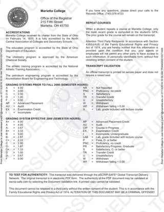 Official Transcript - Joel Anderson | PDF