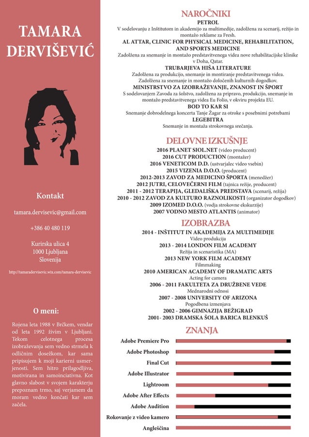 CV Tamara Dervišević | PDF