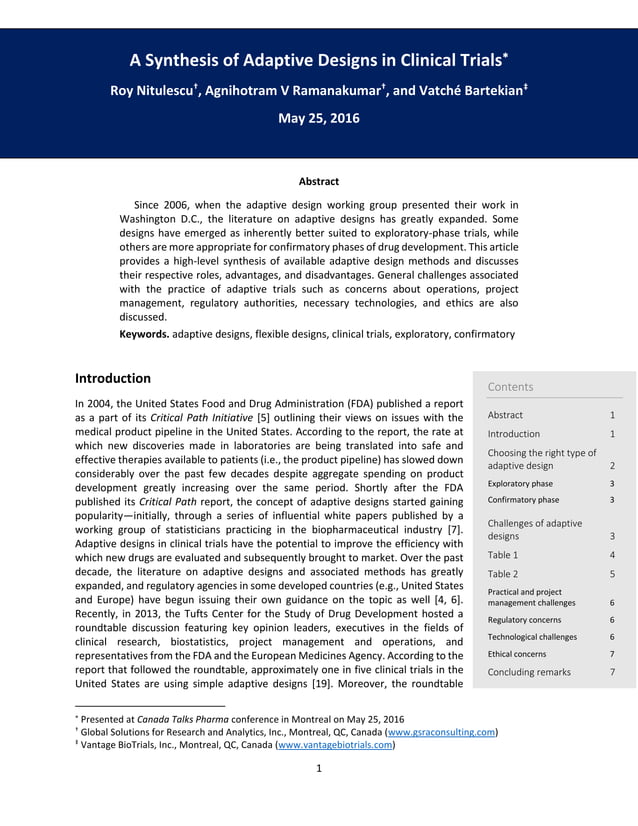 White_Paper_Synthesis of Adaptive Designs in Clinical Trials_May2016 ...