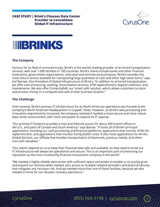 CyrusOne Case Study - Brinks | PDF