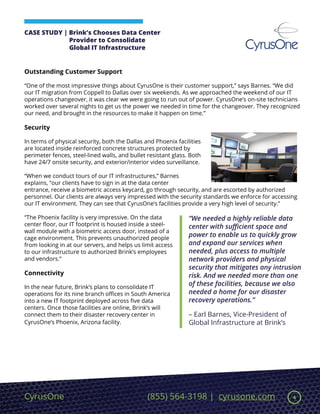 CyrusOne Case Study - Brinks | PDF
