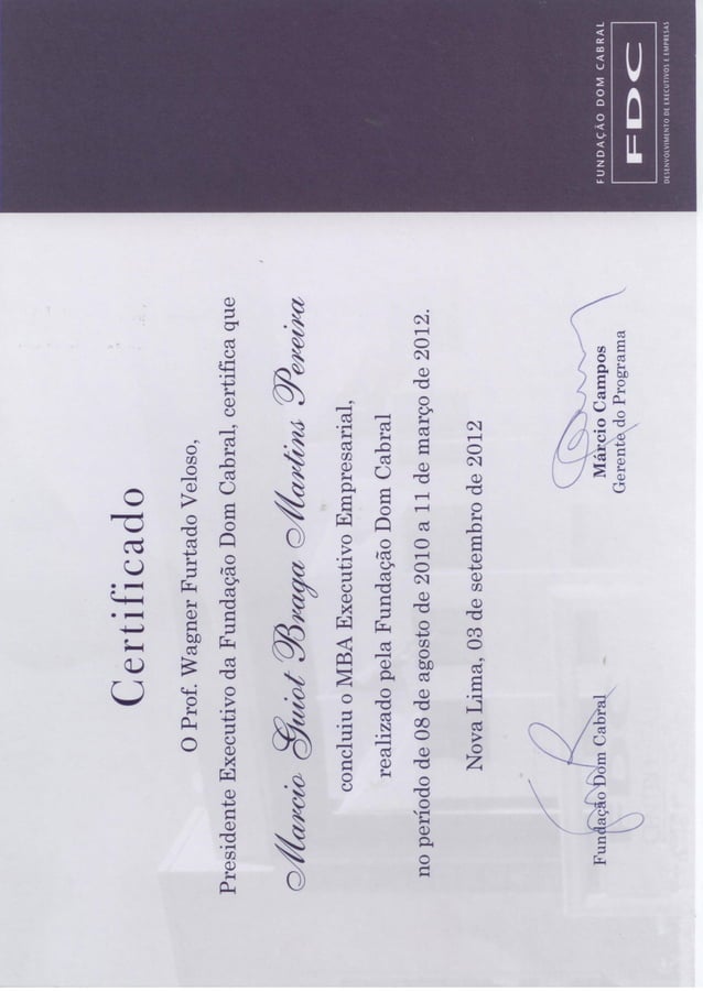 FDC - Certificado MBA Exec Empres. | PDF