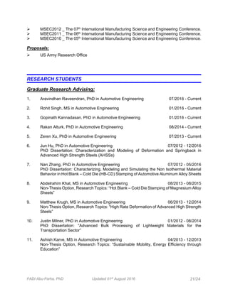Curriculum Vitae _ Fadi Abu-Farha | PDF | Professional School ...
