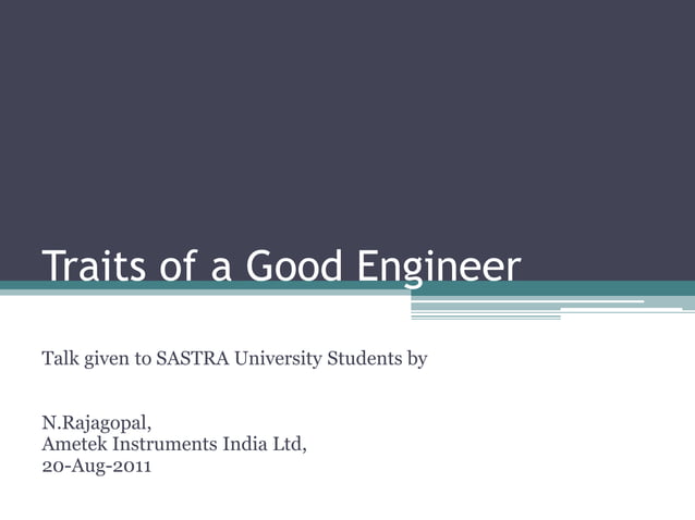 Traits of a Good Engineer | PDF | Web Development | Internet