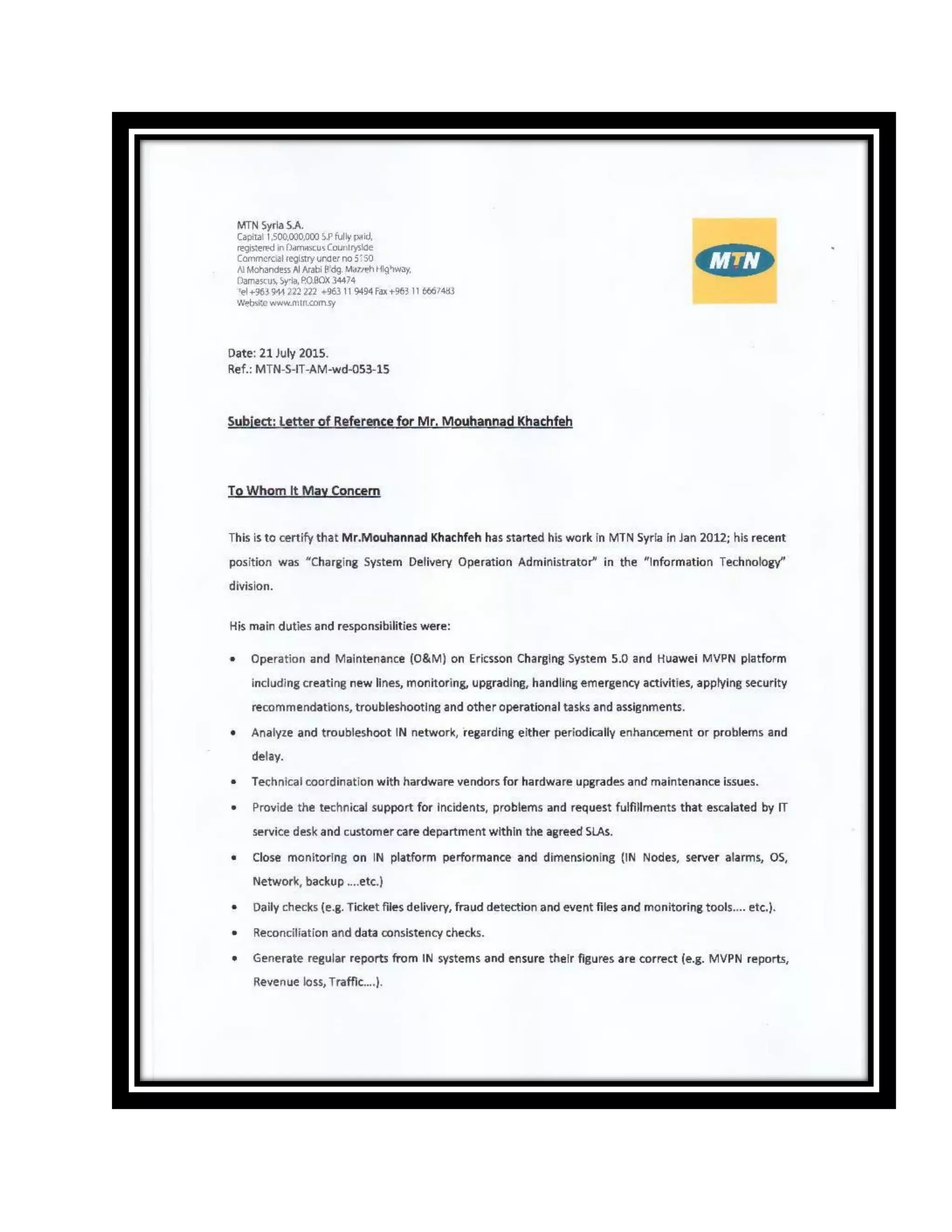 Reference Letter | PDF