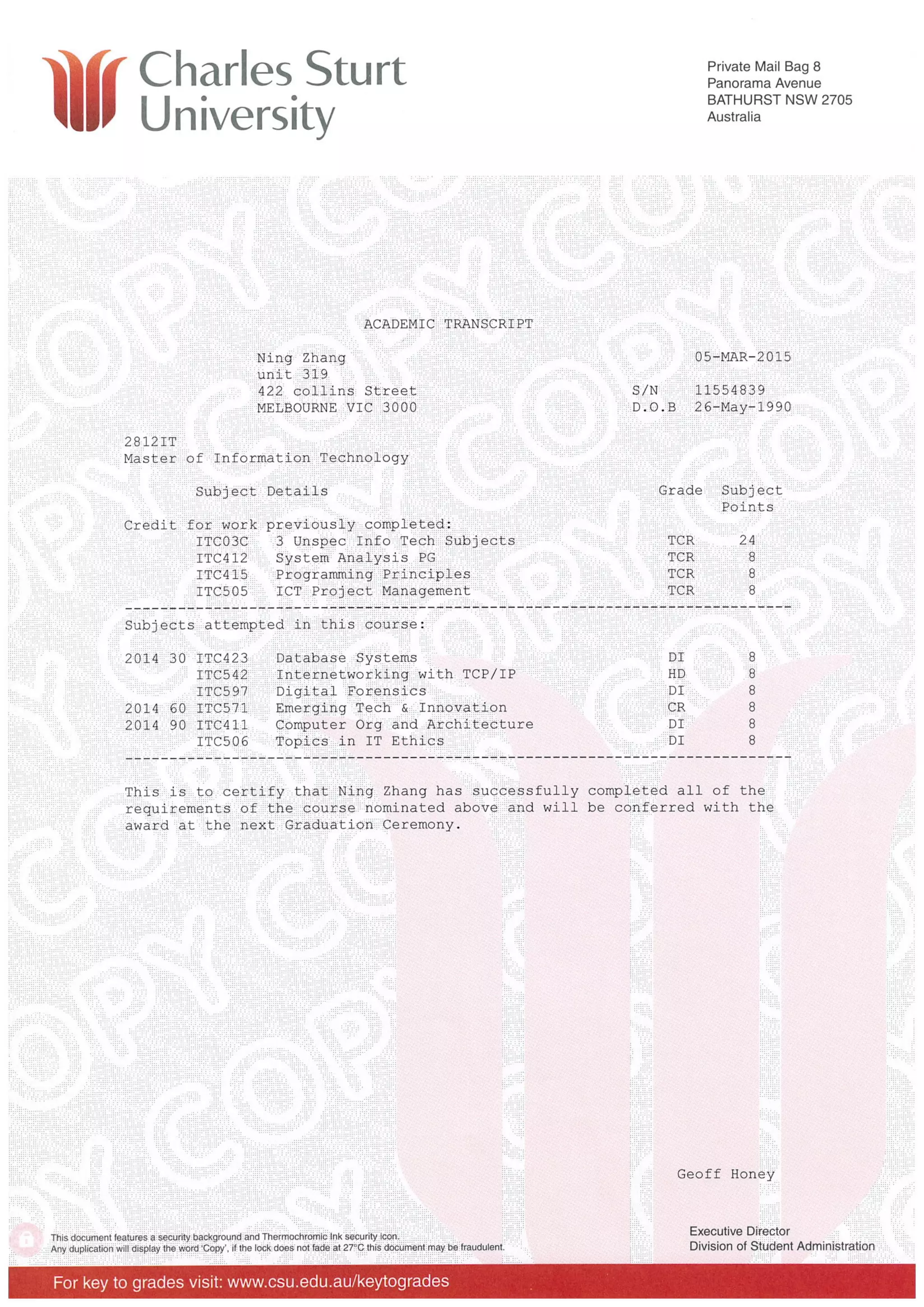 CSU transcript | PDF