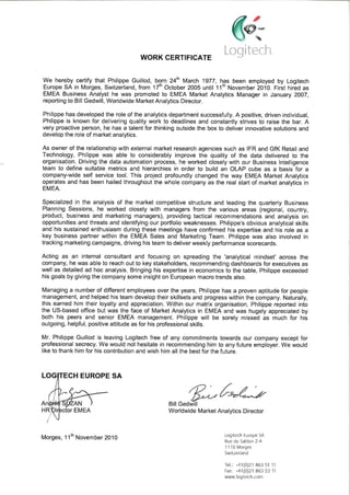 Reference Letter Logitech