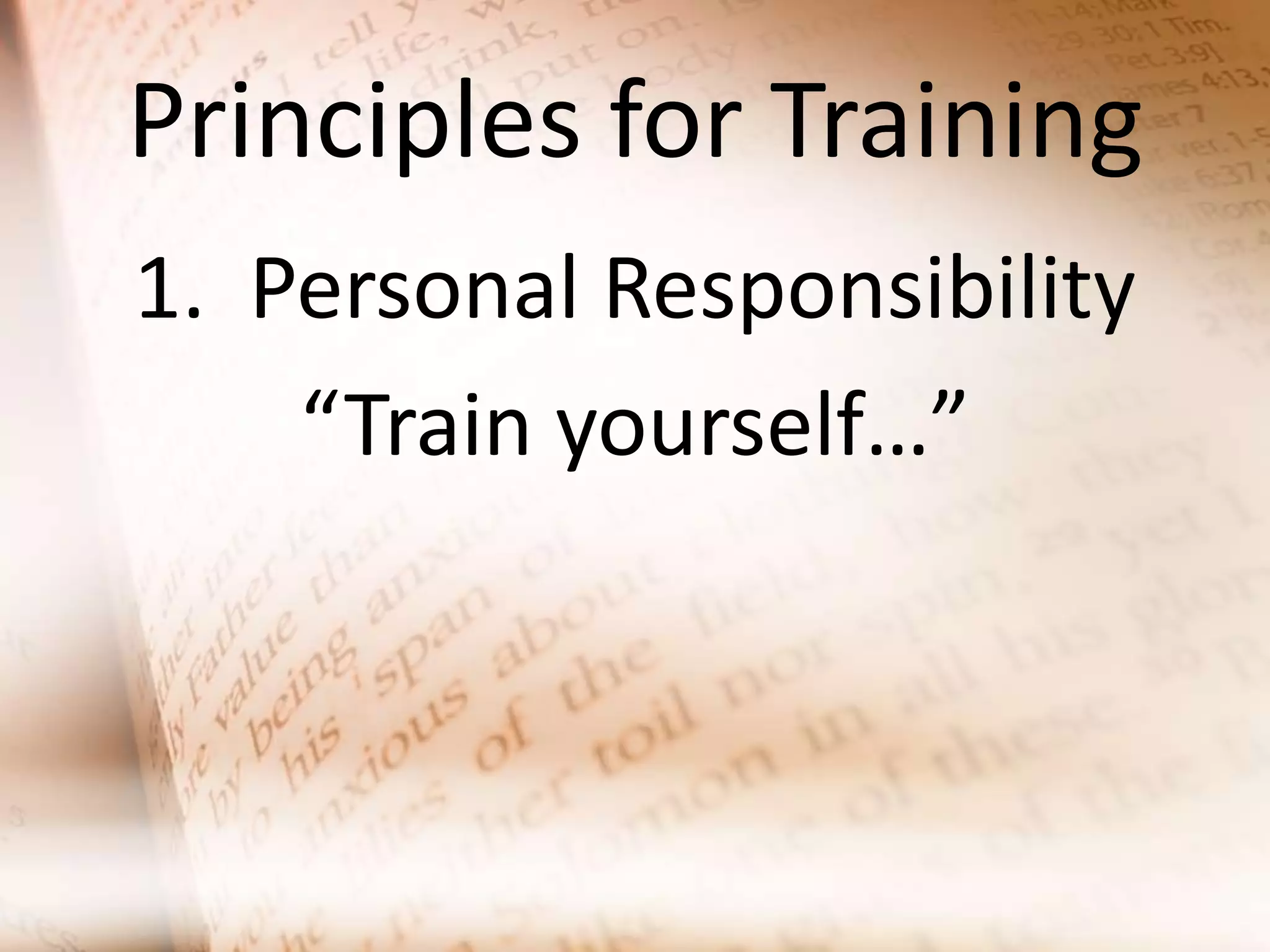 Train Yourself to be Godly | PPT