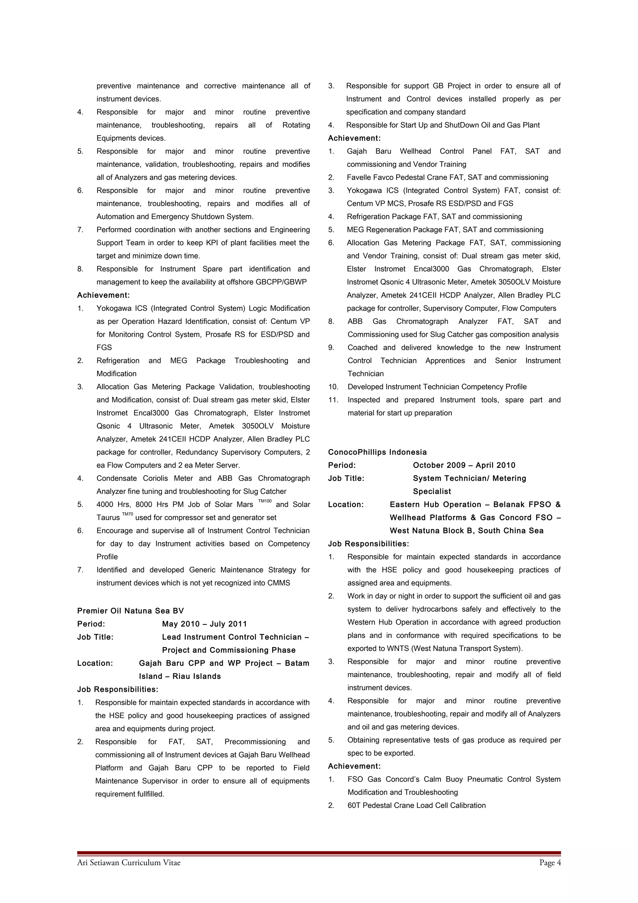 Ari Setiawan Curriculum Vitae & Photograph | DOC
