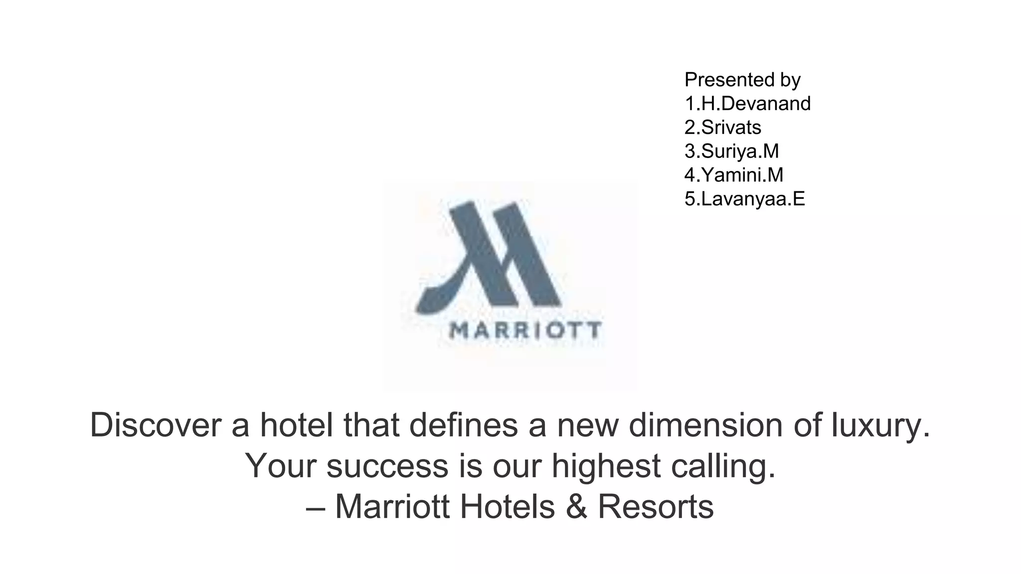 Marriott hotels case study | PPTX