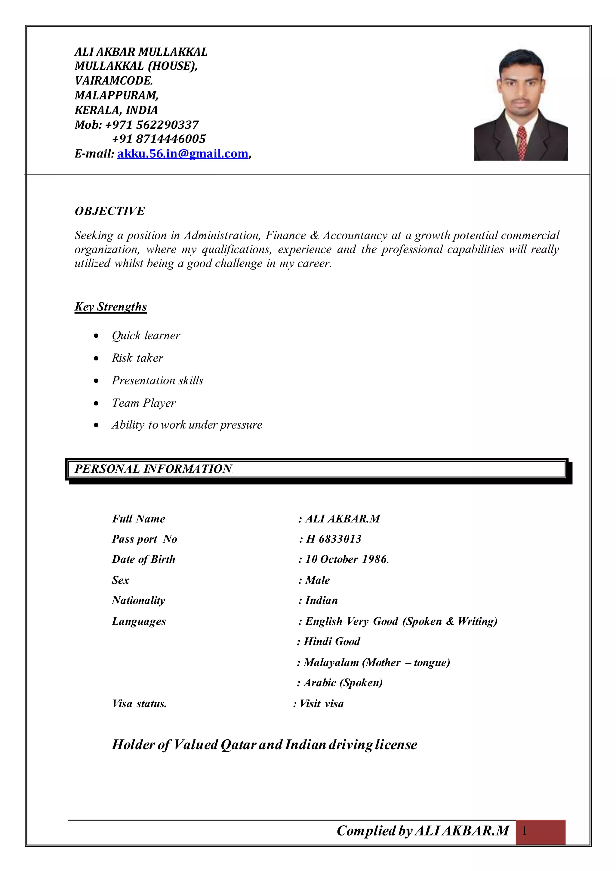 Ali Akbar CV | DOCX