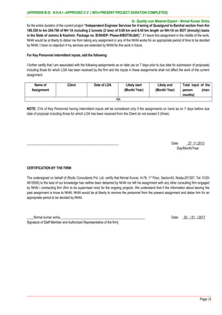 Nirmal_Kumar_Sinha - Sr. Quality cum Material Expert | PDF