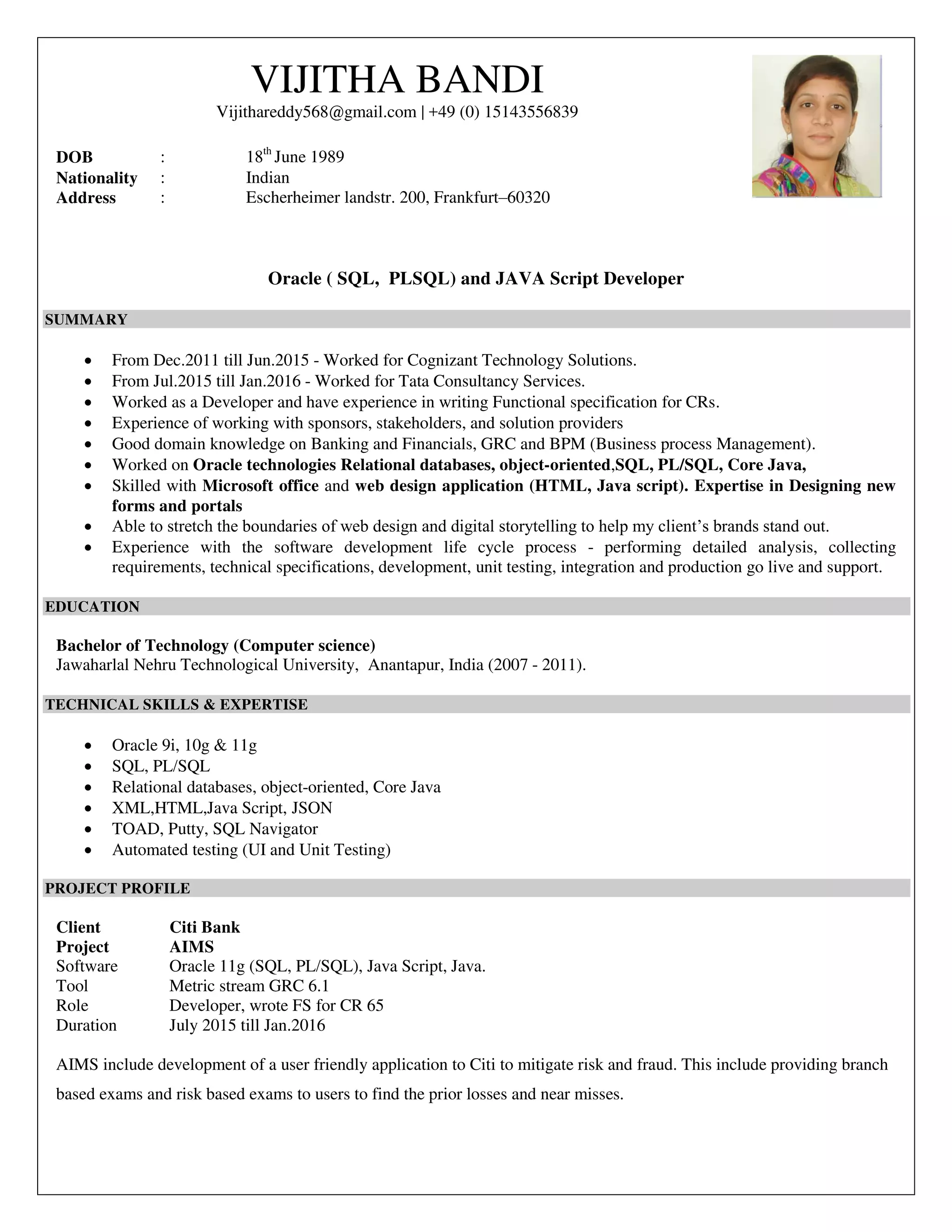 CV_Vijitha_Bandi2__1_ | PDF | Free Download