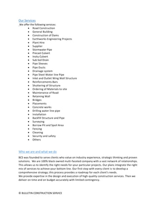 BULLETIN CONSTRUCTION SERVICE New 14 | PDF