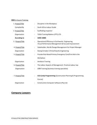 BULLETIN CONSTRUCTION SERVICE New 14 | PDF