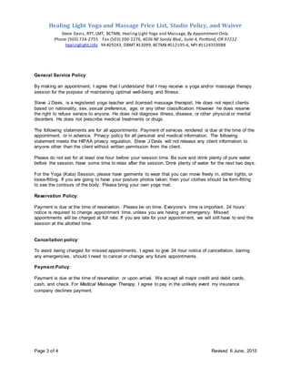 price list, studio policy, and waiver june 2015 | PDF