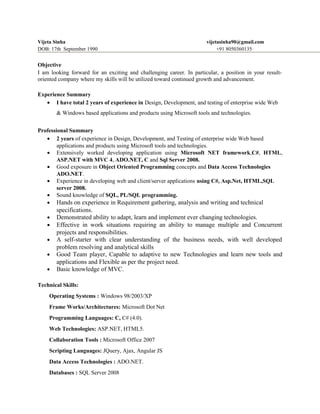 Resume_Vijeta_Sinha_2.0 yrs exp_ Software engineer_ASP.Net