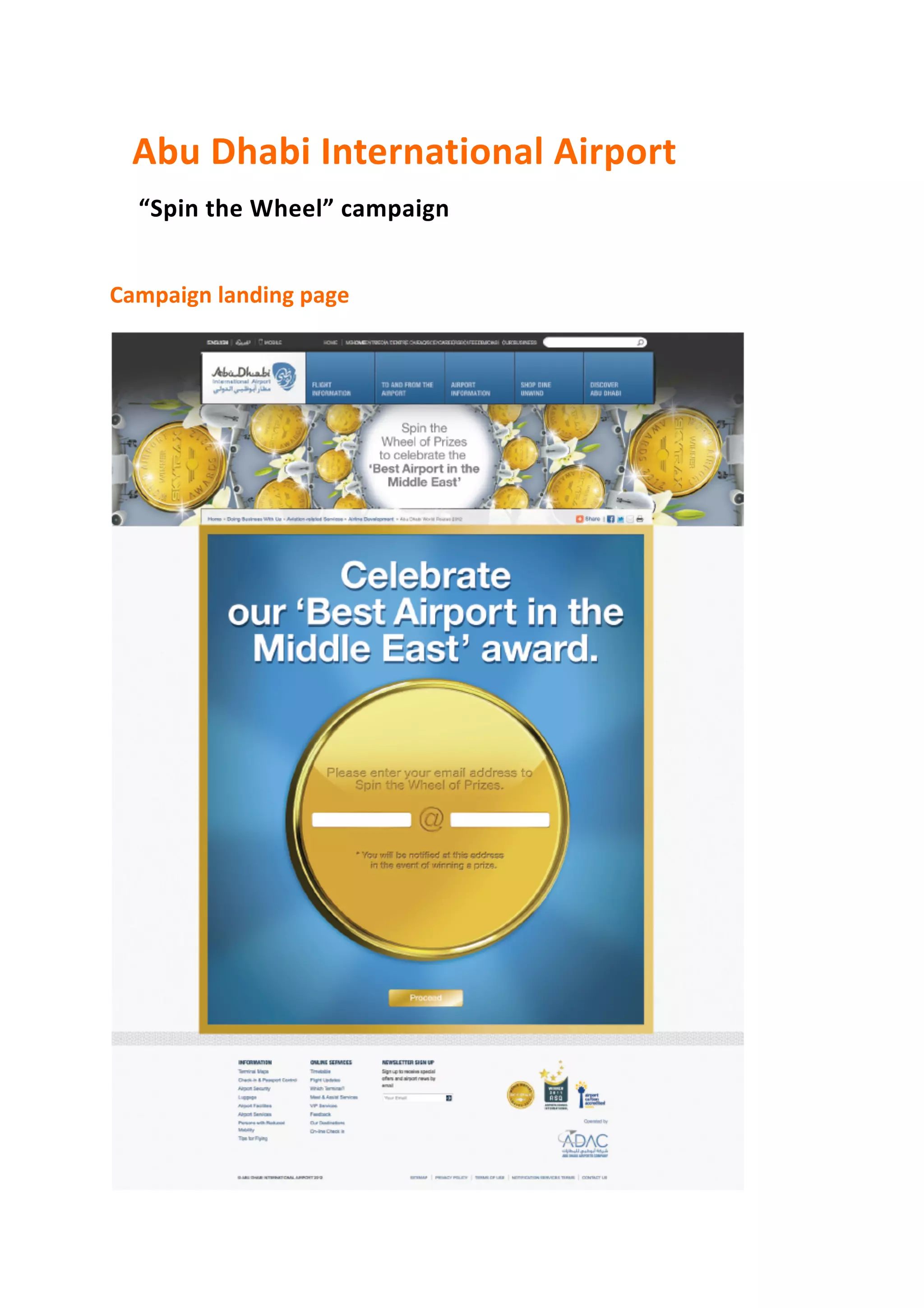 AUH Spin the Wheel Campaign | PDF