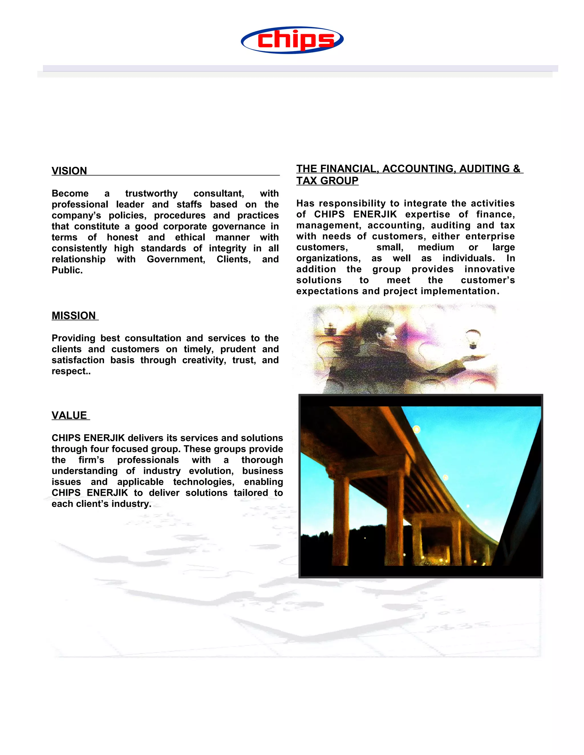 chips PROFILE | DOC | Management Consulting Industry | Industries