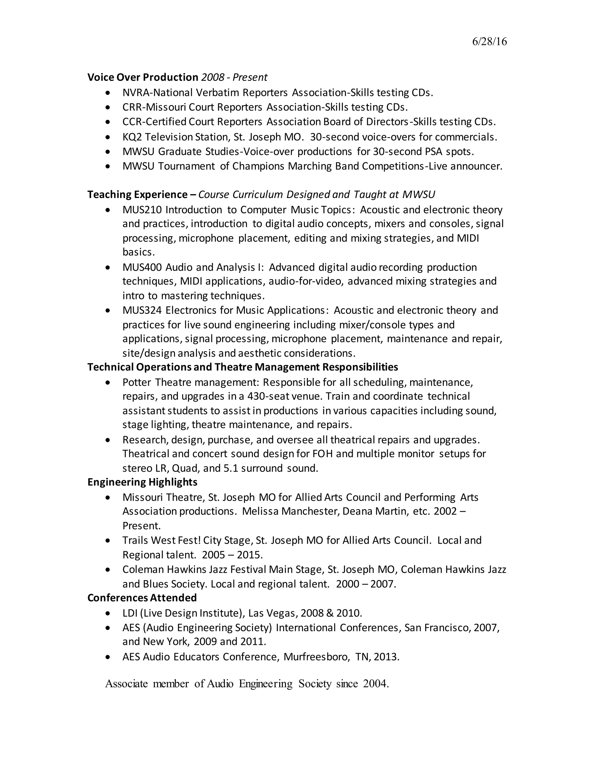 Elting-Resume-June 2016 | PDF