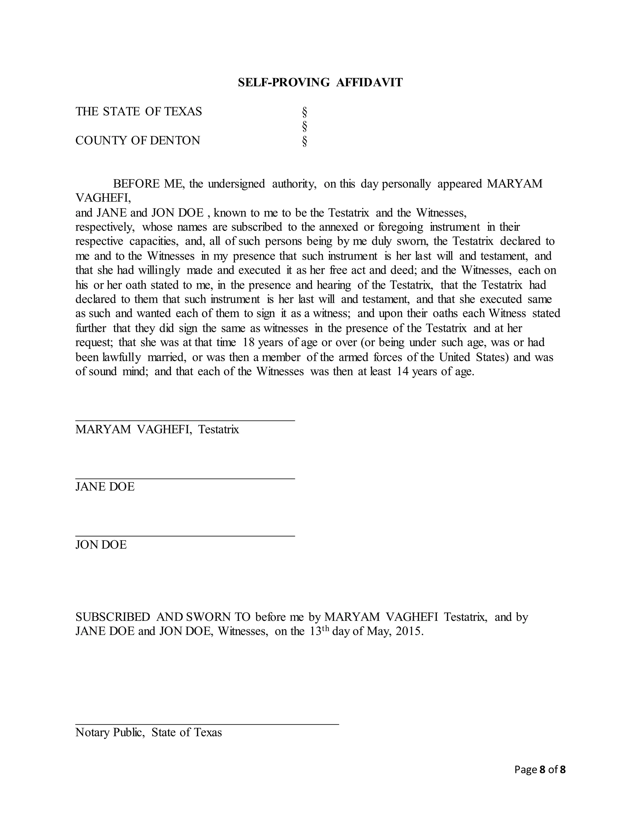 LAST WILL AND TESTAMENT final | DOCX