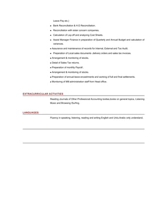 CV SHAKIL-New | DOC | Business Accounting & Finance | Business