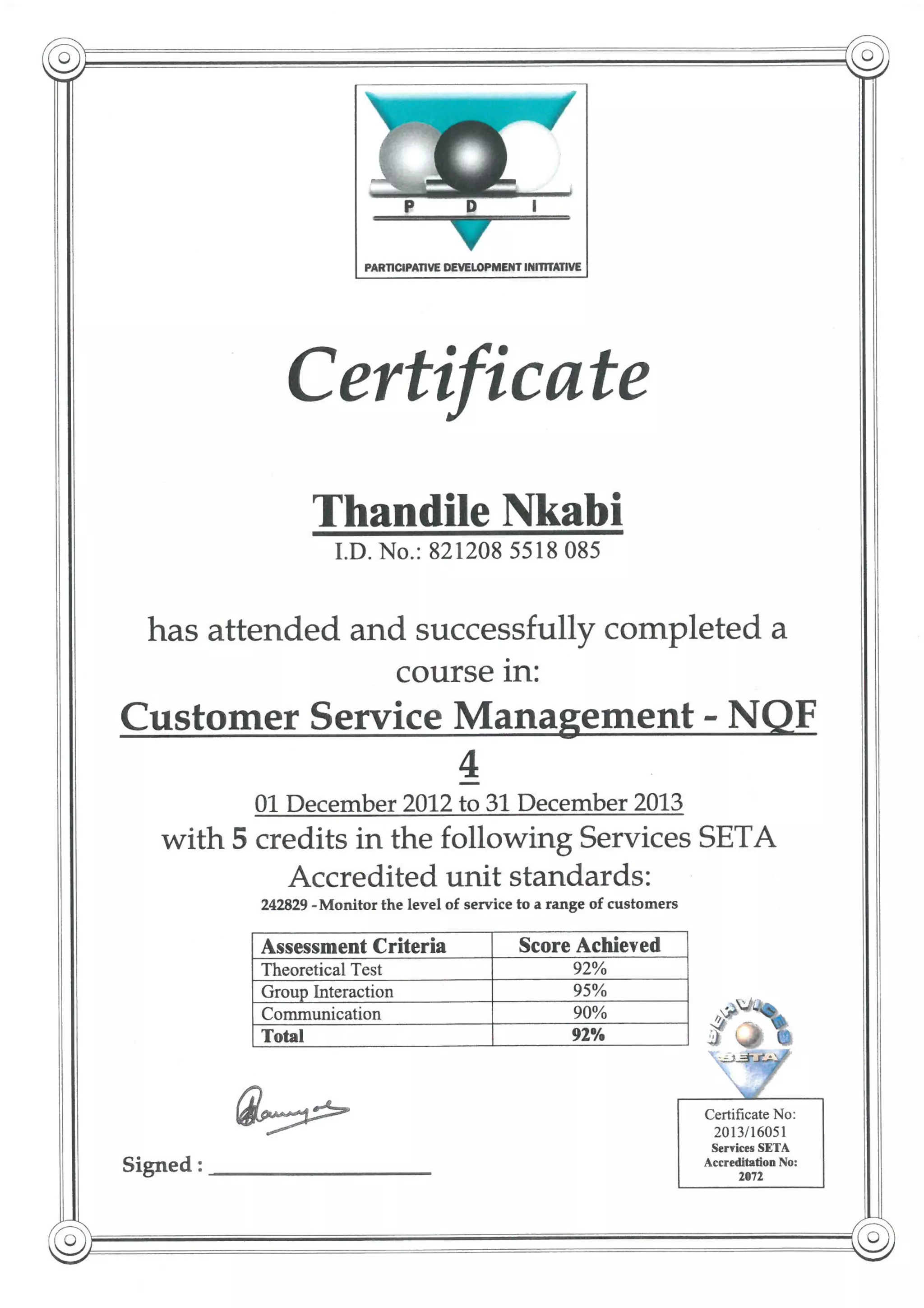 CUSTOMER SERVICE MANAGEMENT- CERTIFICATE | PDF