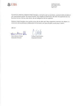 UBS Reference Letter | PDF