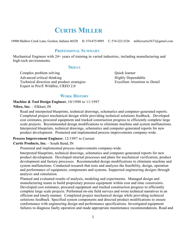 Curtis Miller Resume 1 | PDF