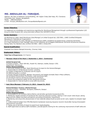 CV-Md. Abdullah Al Faruque | PDF